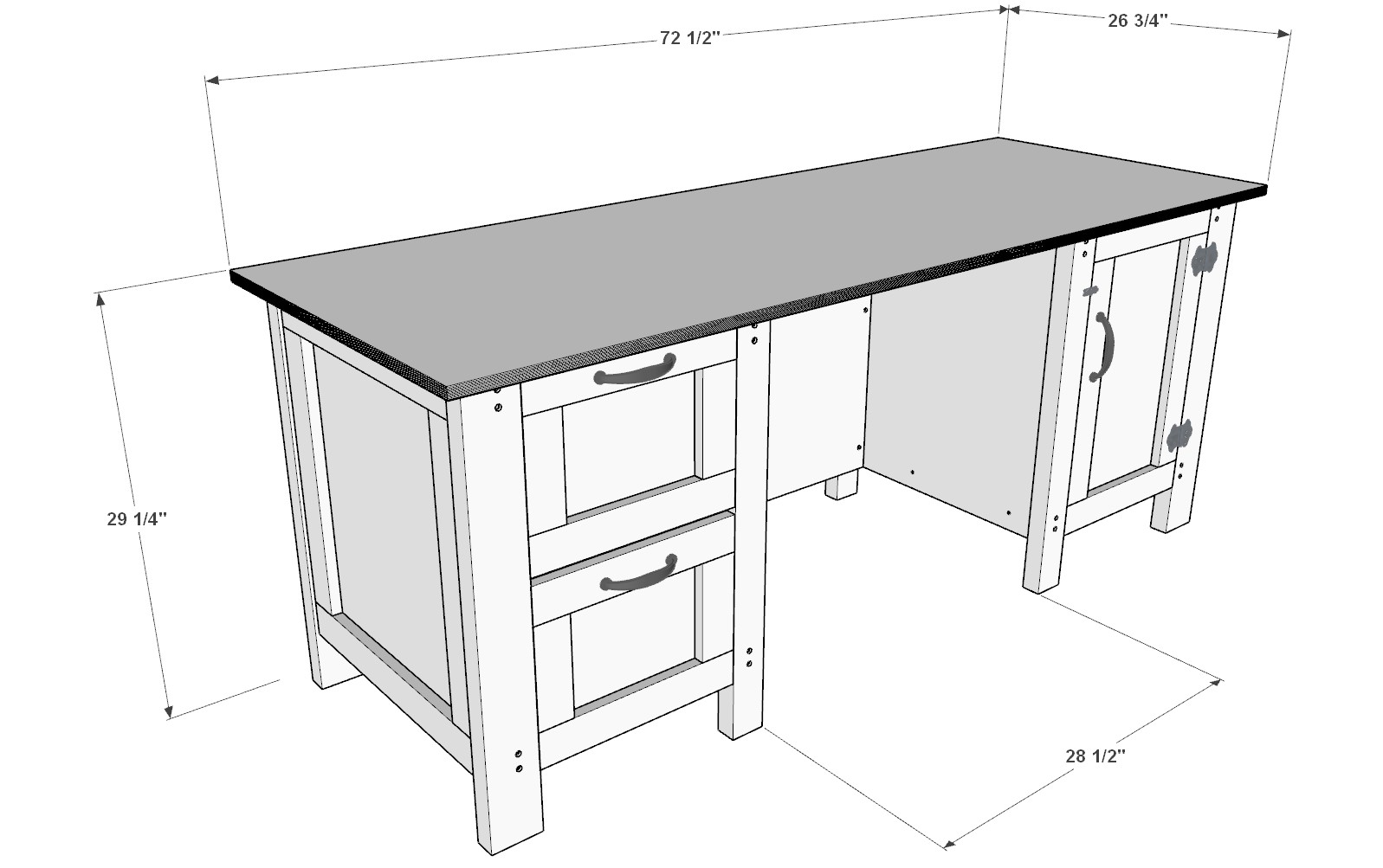 Easy DIY Desk plan - DIY projects plans